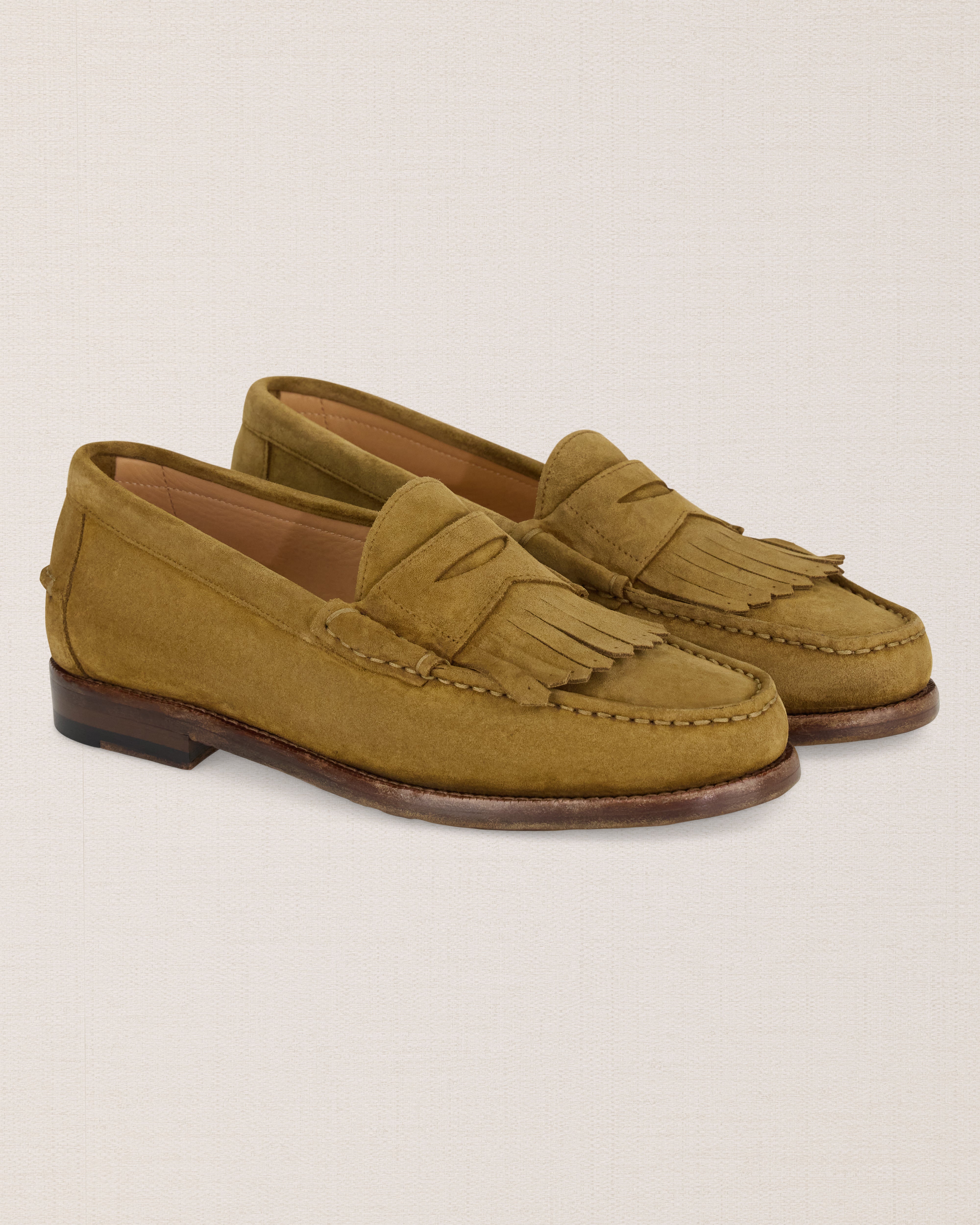 Beige college loafer with bringe, Made in Italy | Velasca